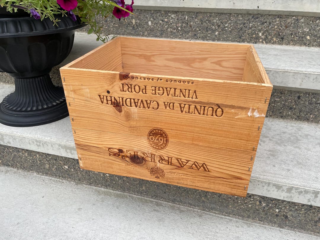 VINTAGE 1987 Wood Wine Box Crate Rustic Decor Wedding Accessories Wine ...