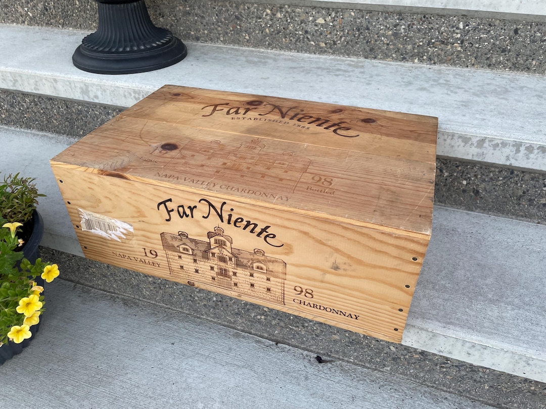 VINTAGE 1998 Wood Wine Box Crate Rustic Decor Wedding Accessories Wine ...