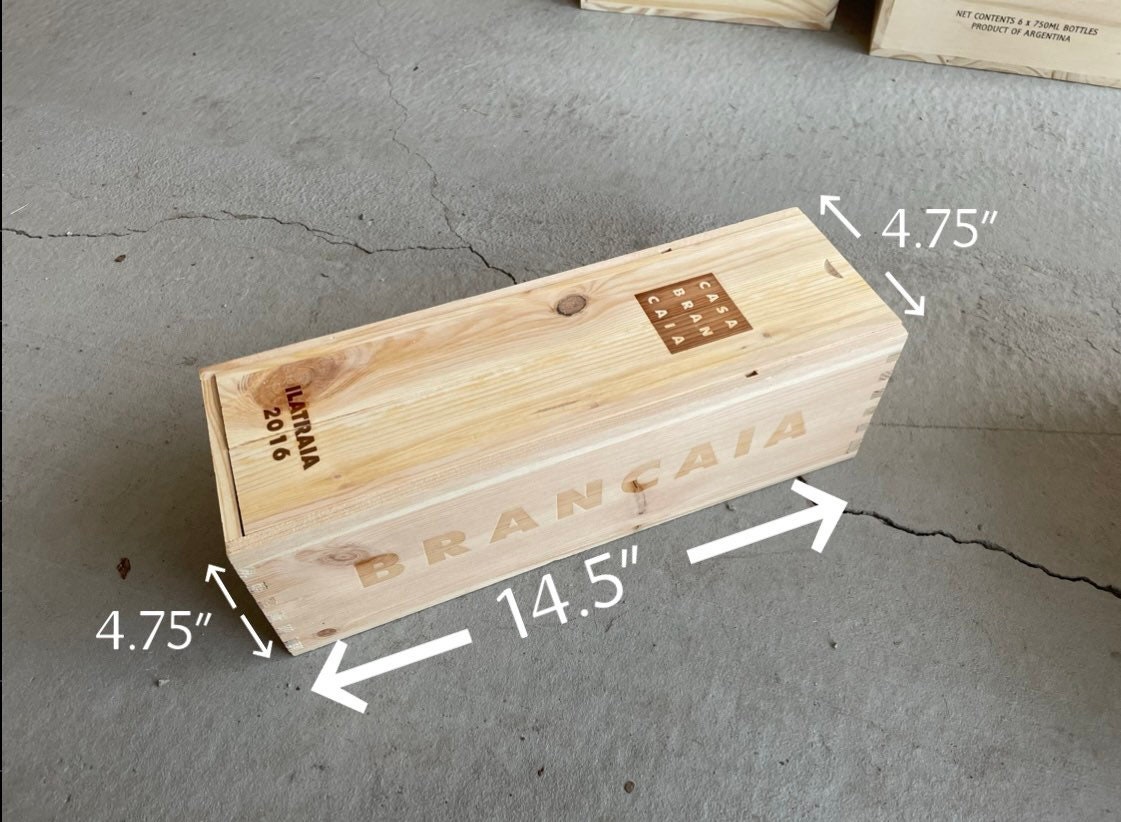 Magnum-sized Wood Wine Box Crate Rustic Decor Wedding Accessories Wine ...