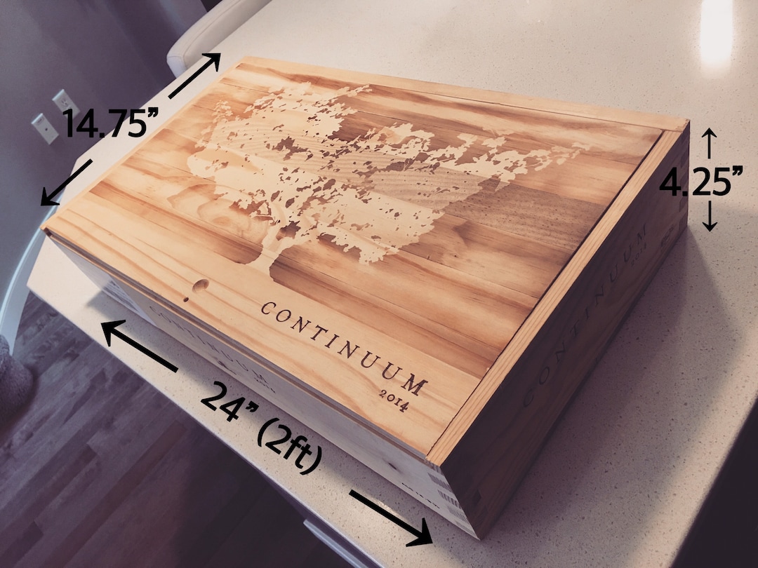 Wood Wine Boxes Long 6-bottle Wine Box Wood Wine Box Crate Rustic ...