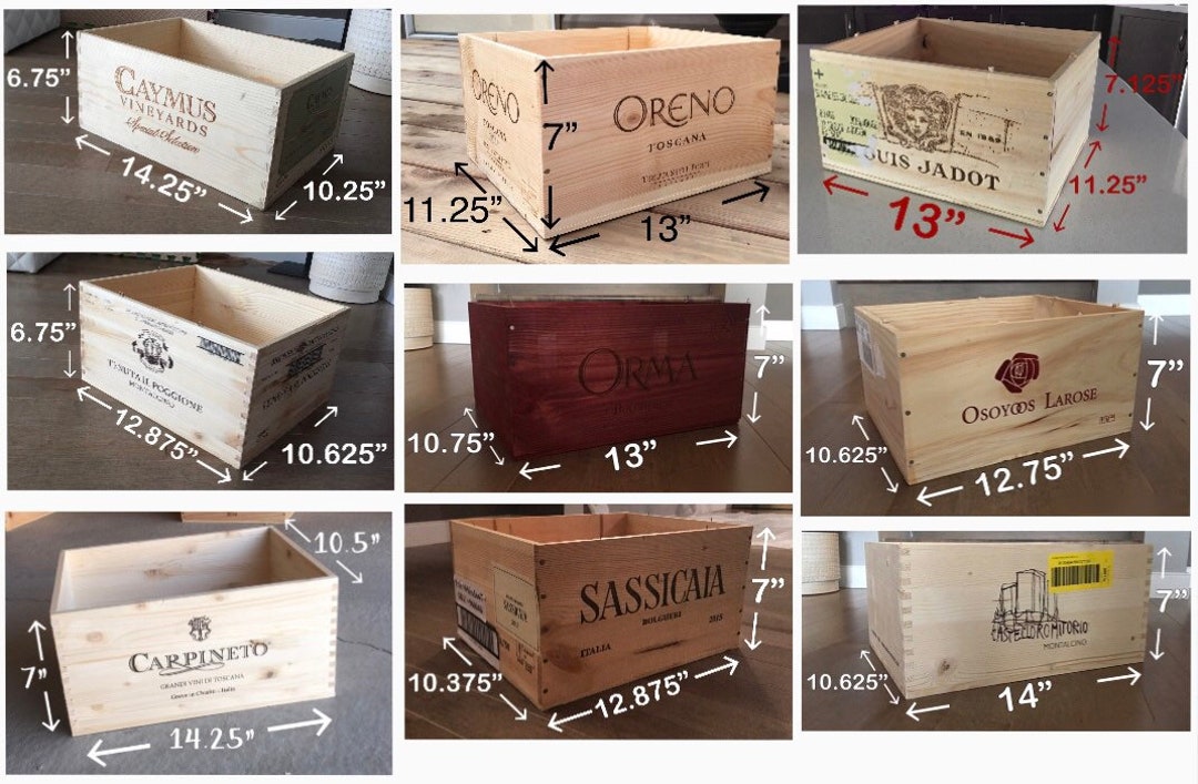 Wood Wine Box Crate Rustic Decor Wedding Accessories Wine Box ...