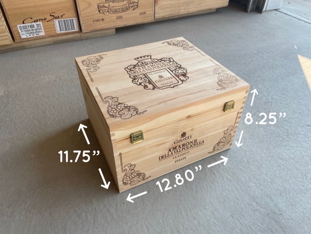 Wood Wine Boxes With Hinges Wood Wine Wedding Card Box Wine Crate Wood ...