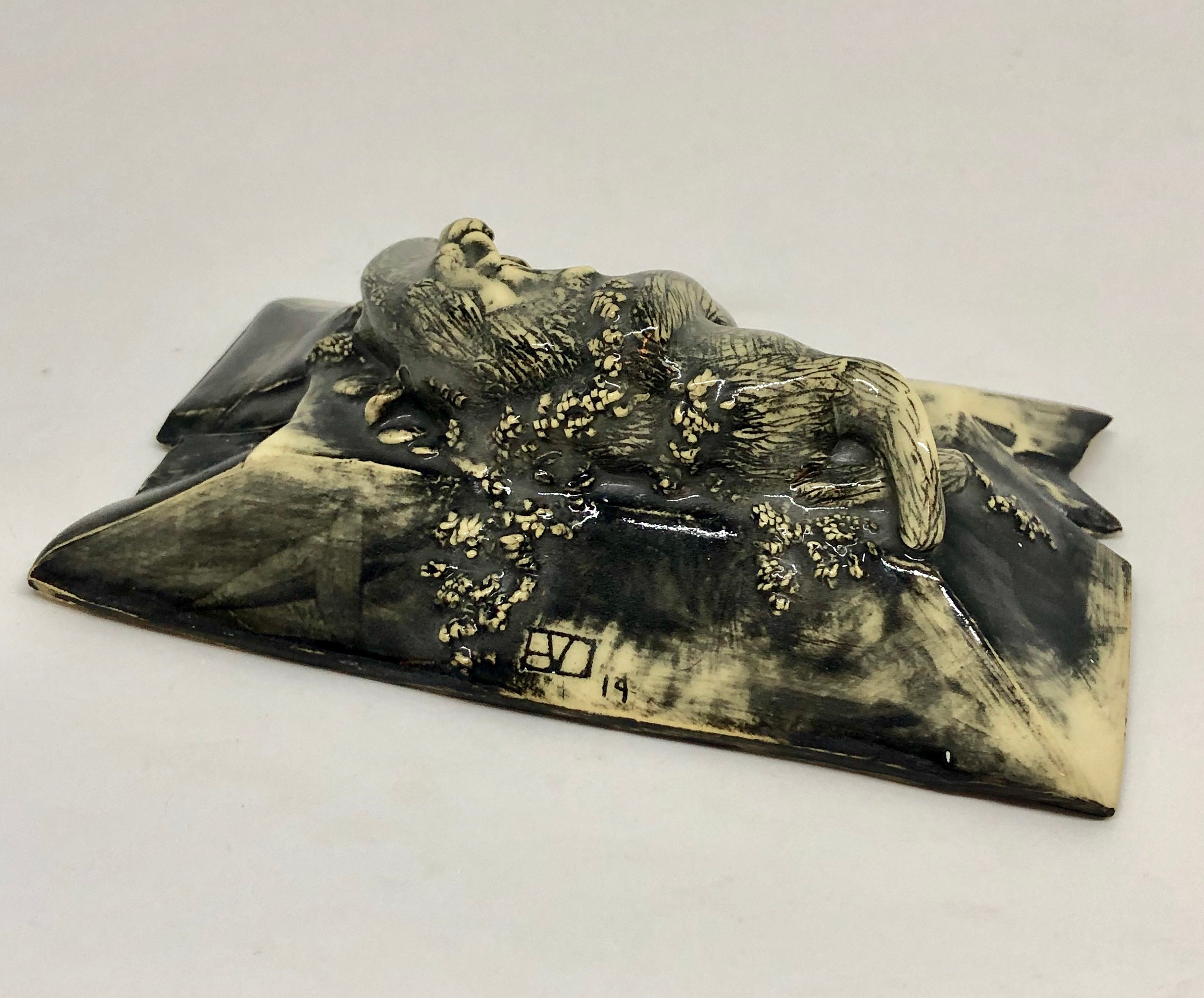 Rabbit Ceramic Sculpture Black and White Death and Decay - Etsy