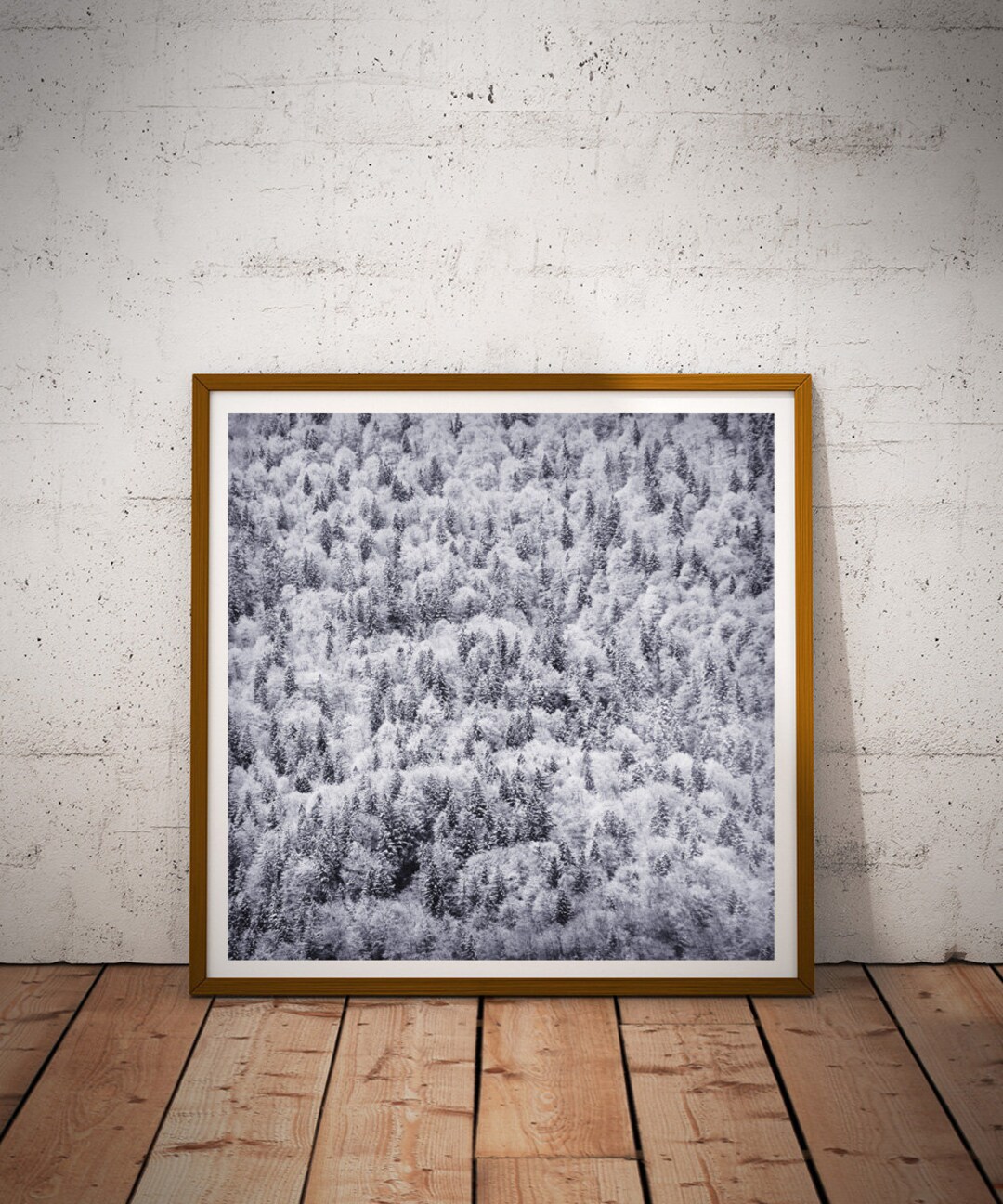 Trees Large Wall Decor, Snow Forest Wall Art, Abstract Forest Print ...