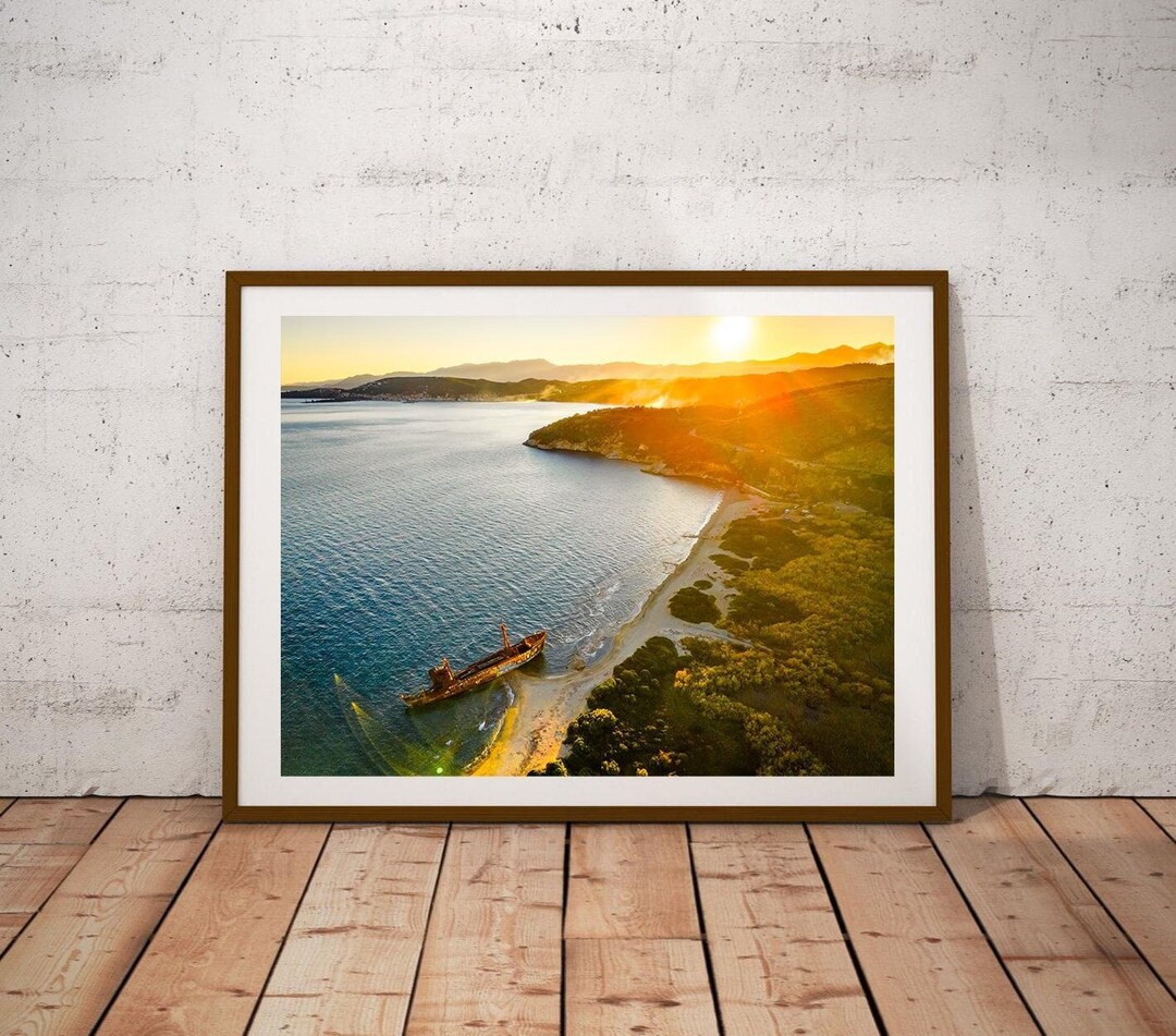 Sunken Ship Coastal Print: Sunset Seascape Fine Art Photography - Etsy