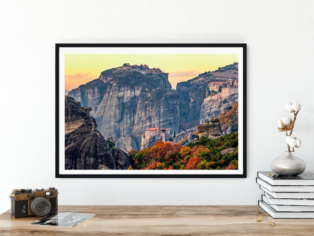 Meteora Greece Print, Meteora Monasteries, Mountain Landscape, Travel ...