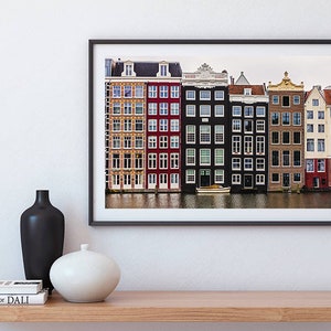 Amsterdam Houses Print, Dutch Travel Poster, Netherland Cityscape, Fine ...