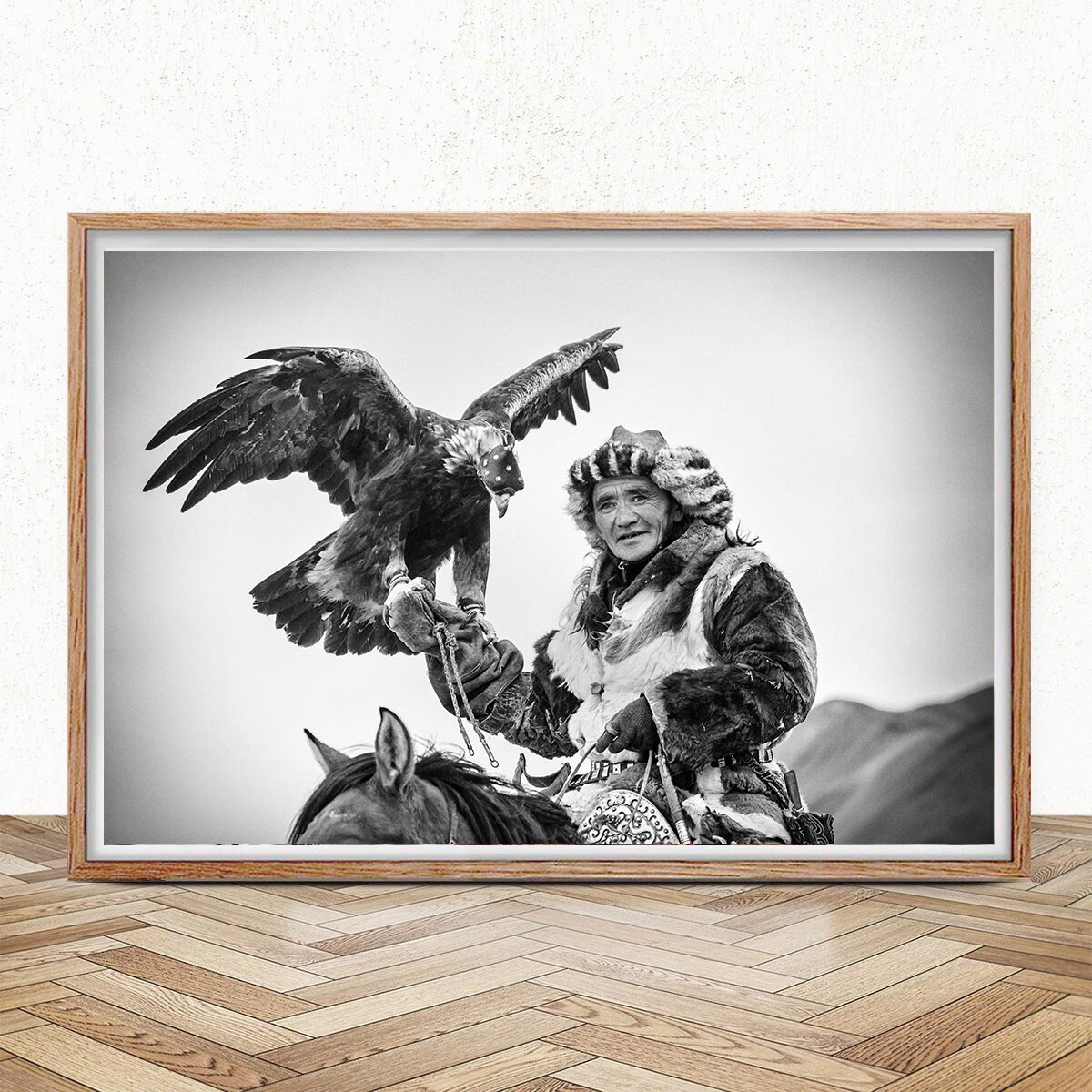Mongolia Print, Eagle Hunter Poster, Bird of Prey, Golden Eagle Art ...