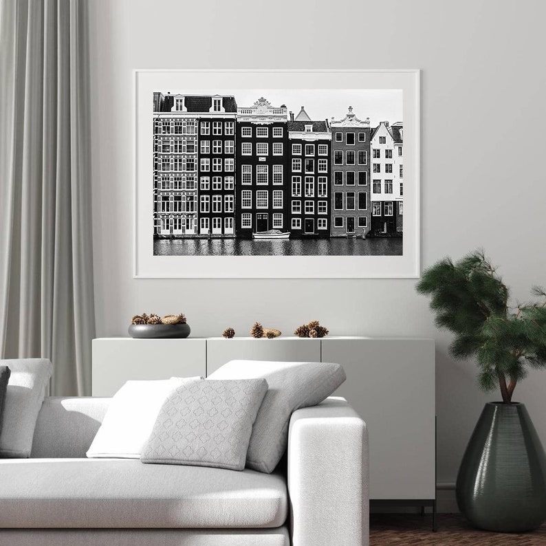 Amsterdam Houses Print Dutch Travel Poster Netherland - Etsy