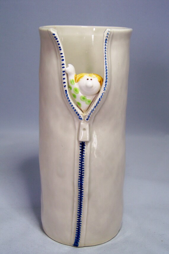 Vintage Fitz & Floyd Whimsical Zipper Vase - Etsy