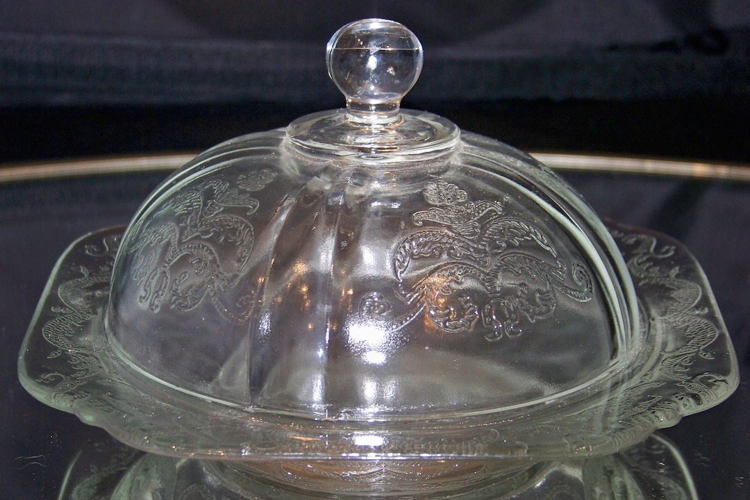 Madrid Pattern Federal Depression Glass Butter Cheese Dish - Etsy