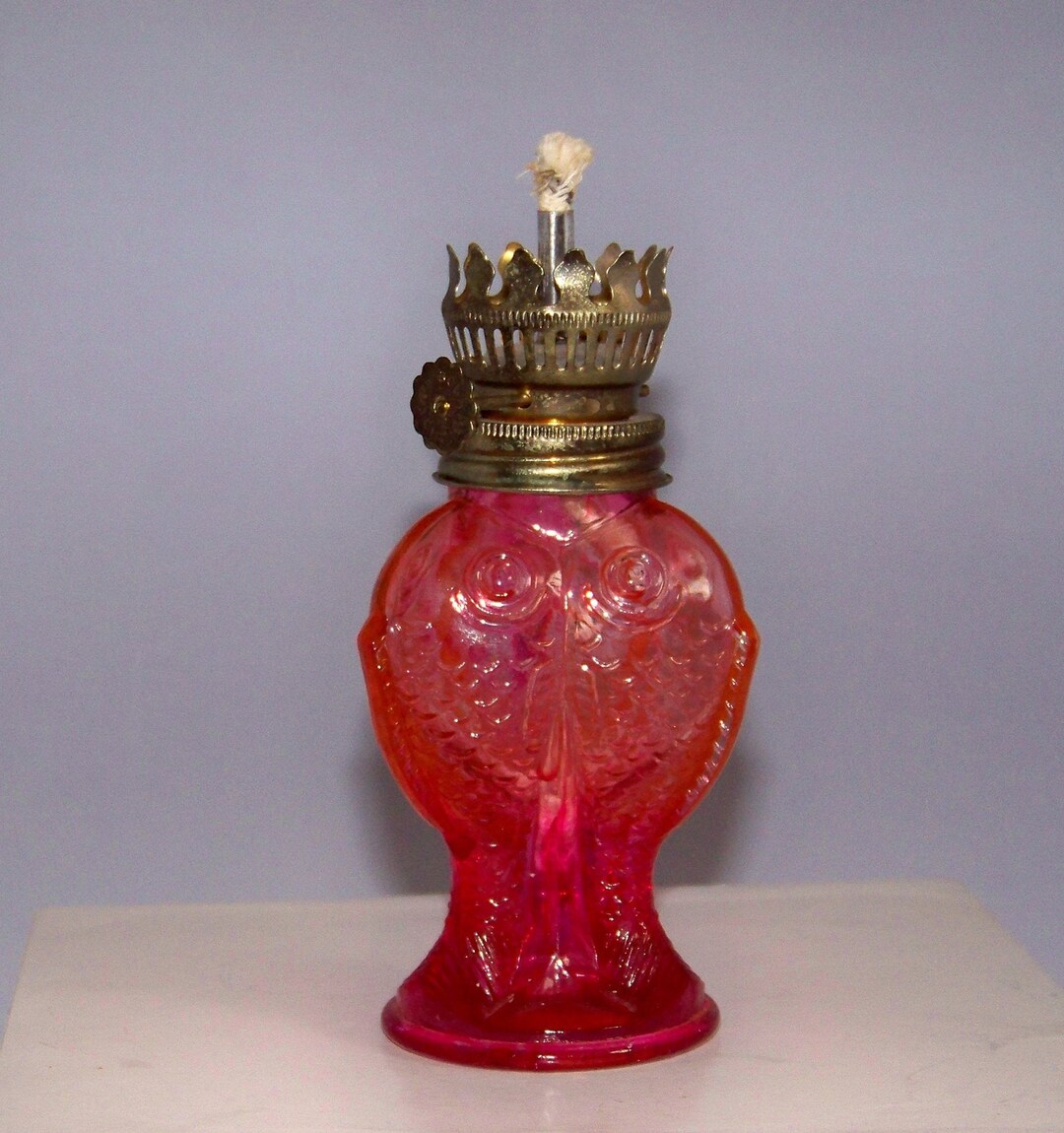 Vintage Made in China Triple Fish Miniature Oil Lamp in Red Import - Etsy