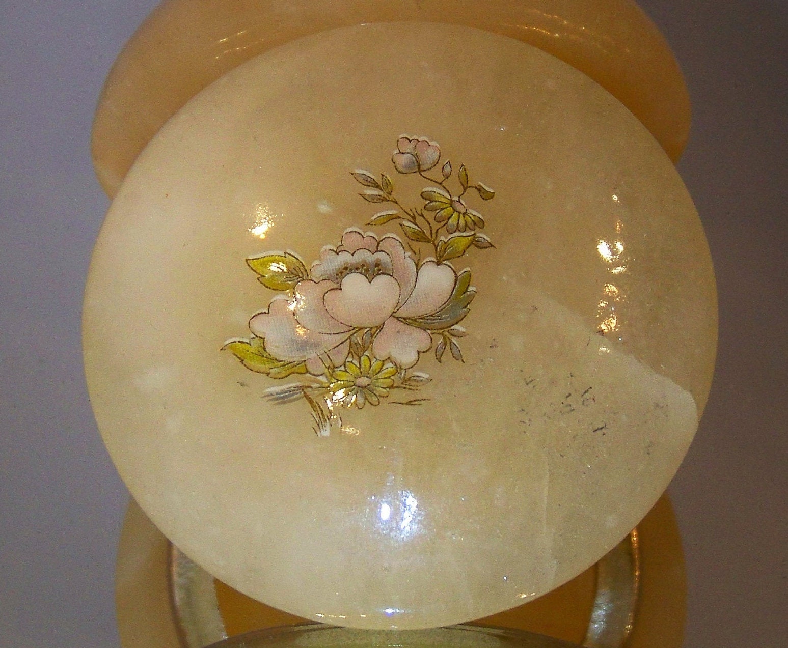 Alabaster Rose Decal Made in Italy Trinket Box With Lid - Etsy
