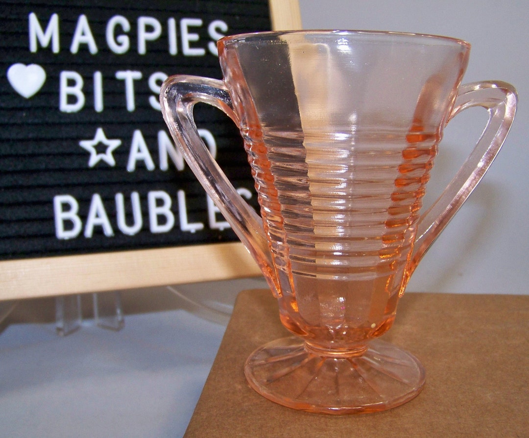 Anchor Hocking Circle Pink 1930's Sugar Dish - Etsy