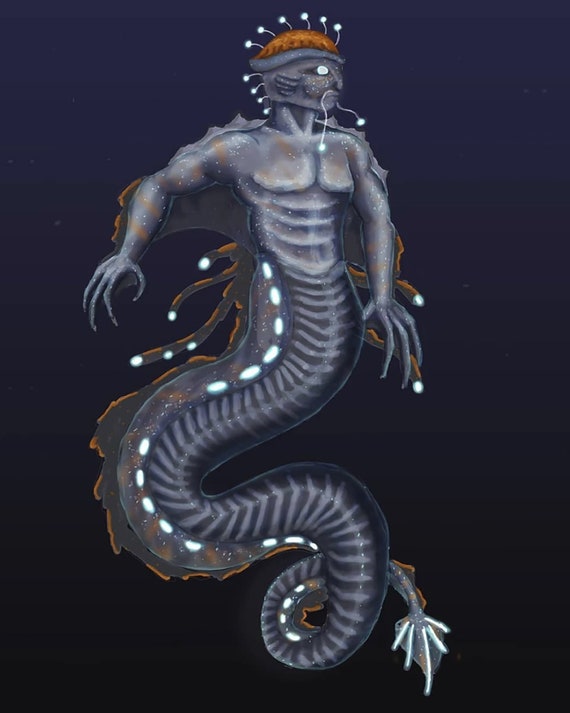 Deep Sea Merman Art Print Digital Art Digital Painting | Etsy
