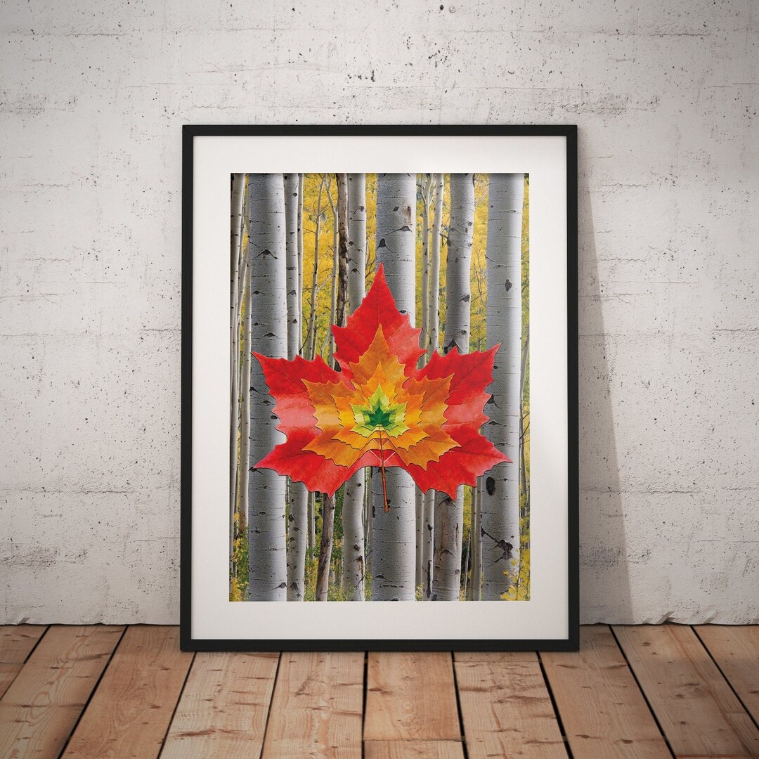 Maple Leaf Print, Maple Leaf Colours, Maple Leaf Golden Ratio, Digital ...