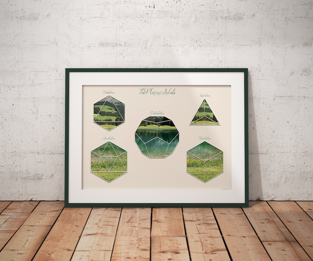 Platonic Solids Print, Sacred Geometry Poster, Octahedron, Tetrahedron ...