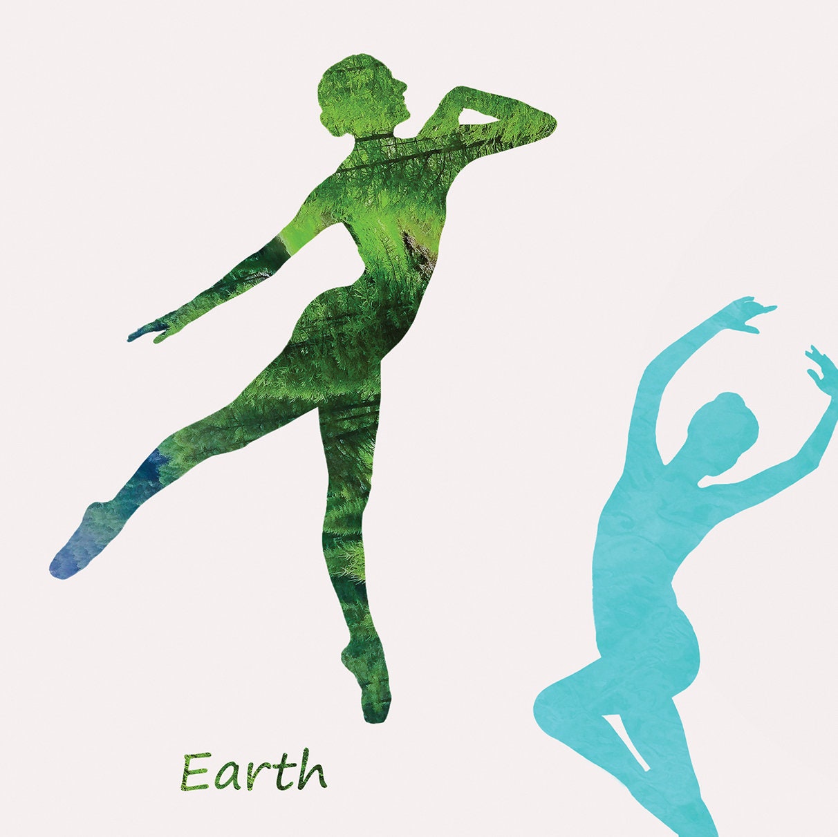 Dance Print, the 5 Elements Poster, Air, Fire, Water, Earth, Ether ...