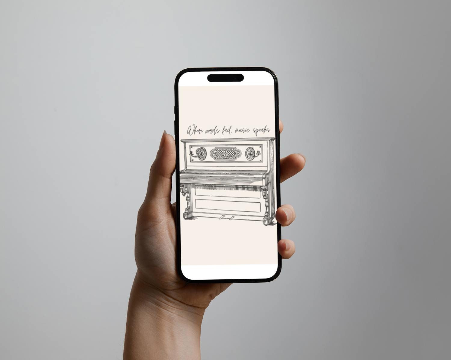 Digital Piano Line Art Canva Template Printable, PDF, Wall Art Music ...