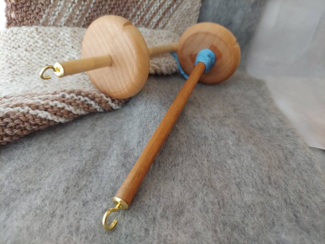 Beginner Drop Spindle With Starter Cord and Fiber Sampler Pack - Etsy