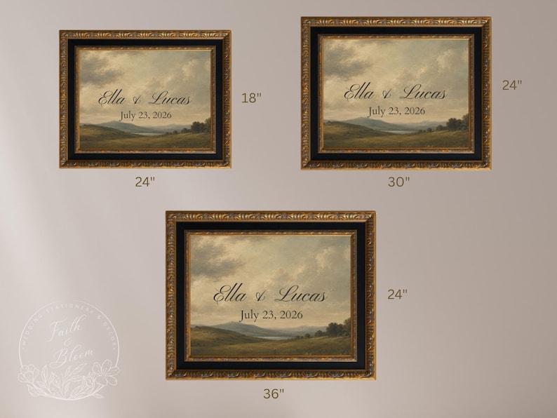 Custom Wedding Welcome Sign | Framed Landscape Canvas Wedding Sign ...