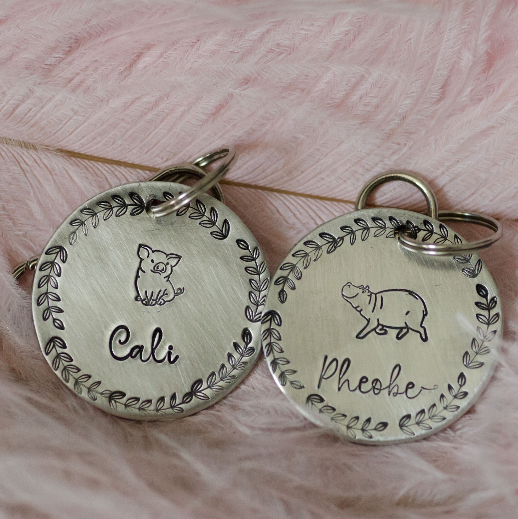 Piggy's & Hippo's / Pet ID Tag / Metal Dog Name Tag / - Etsy