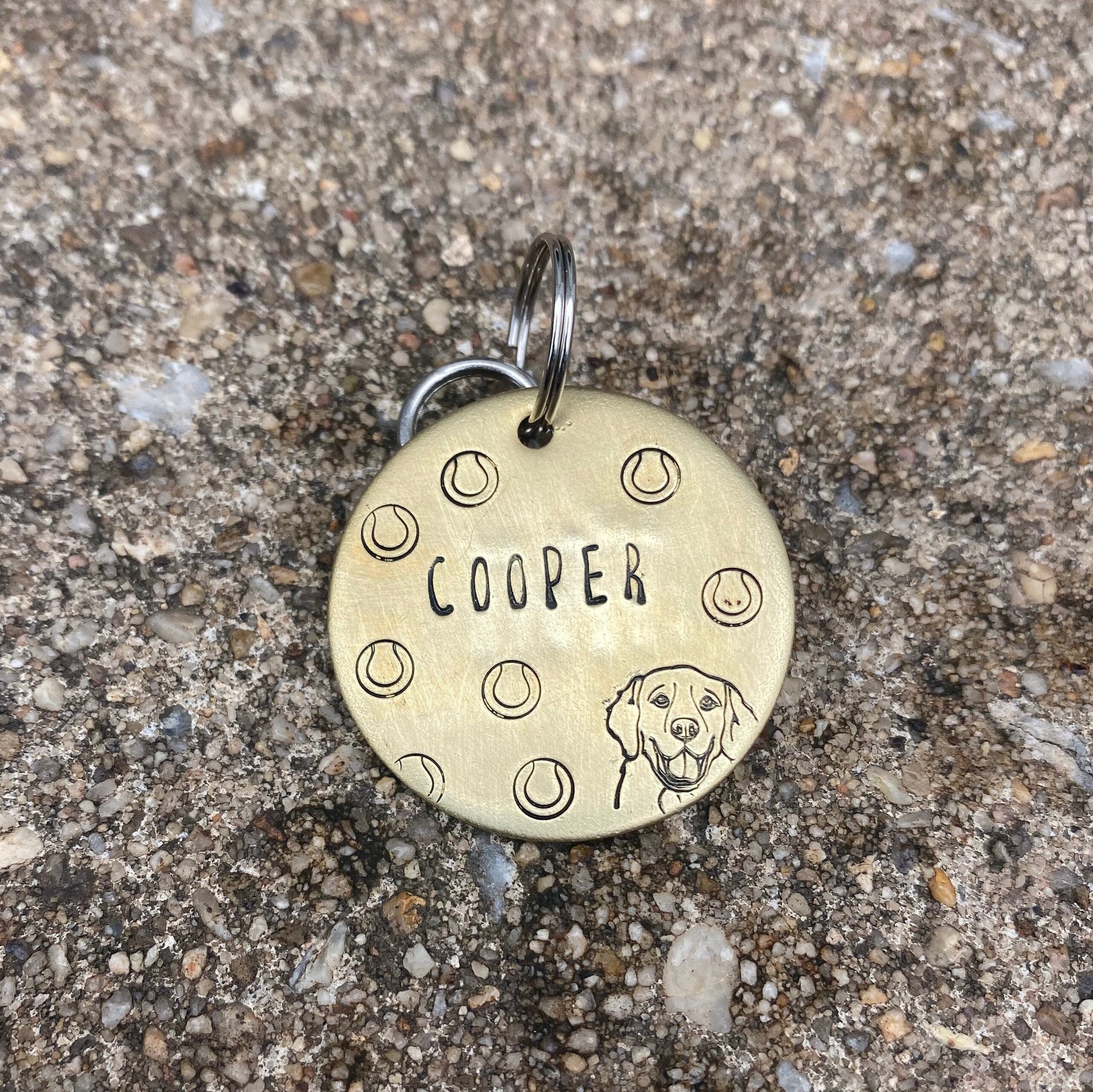 Ball is lyfe / custom hand stamped dog tag personalized metal | Etsy