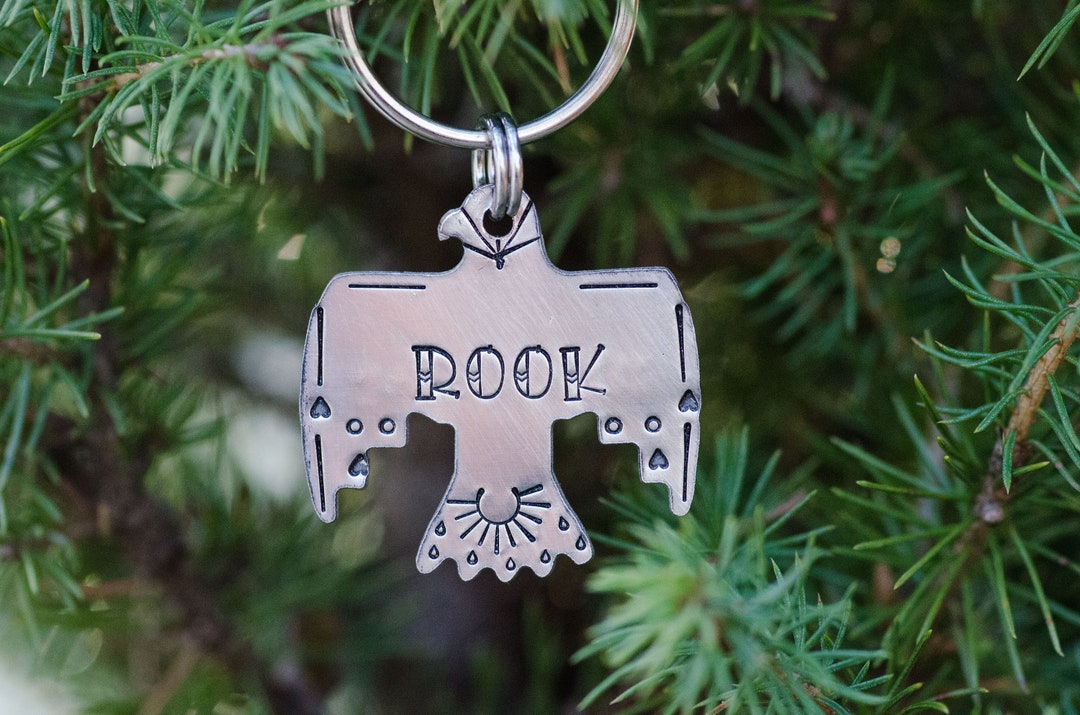 Thunderbird / Hand Stamped Custom Dog Tag, Personalized Metal Pet ID ...