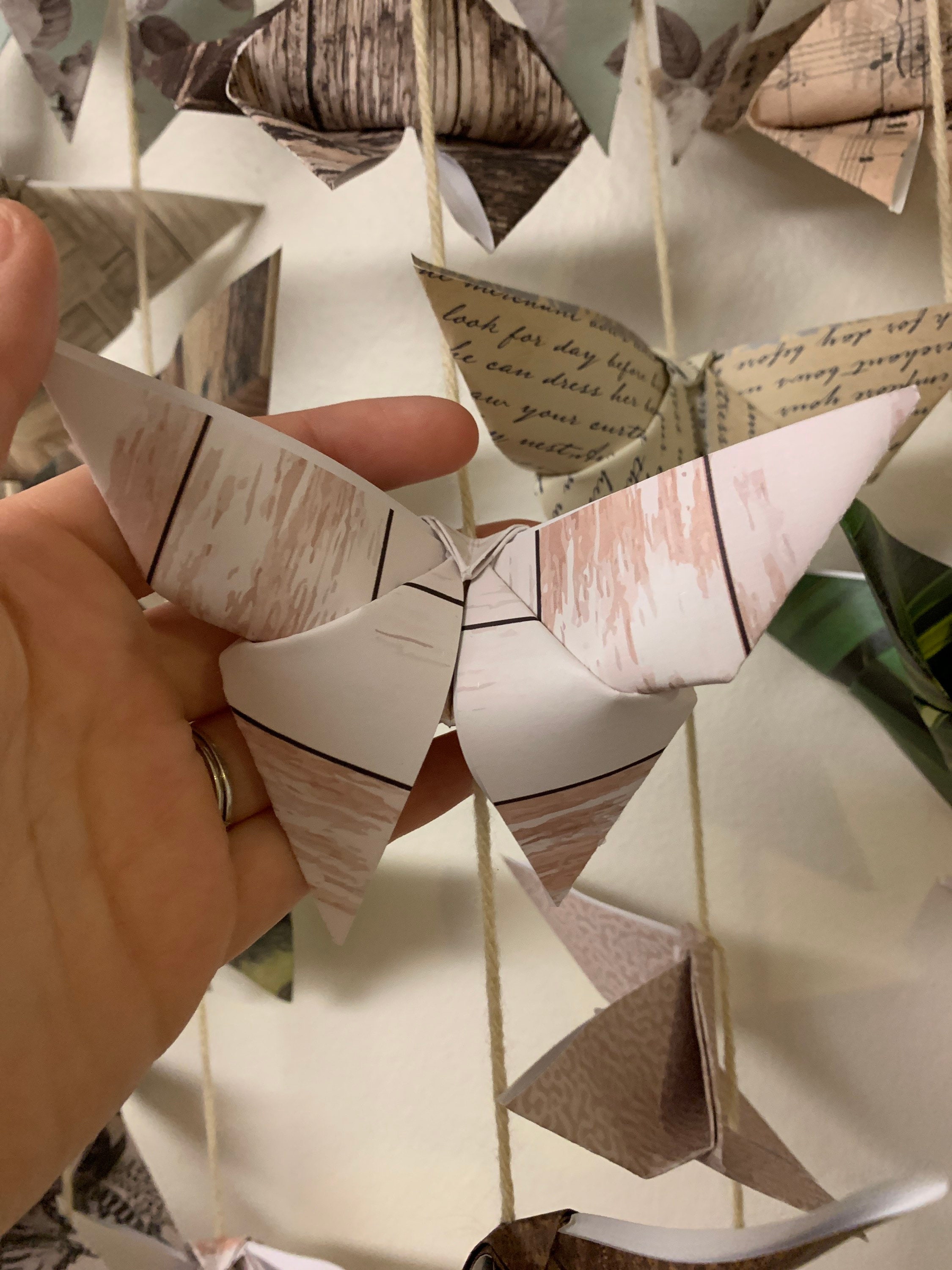Origami Butterfly Wall Decor With Leaves - Etsy