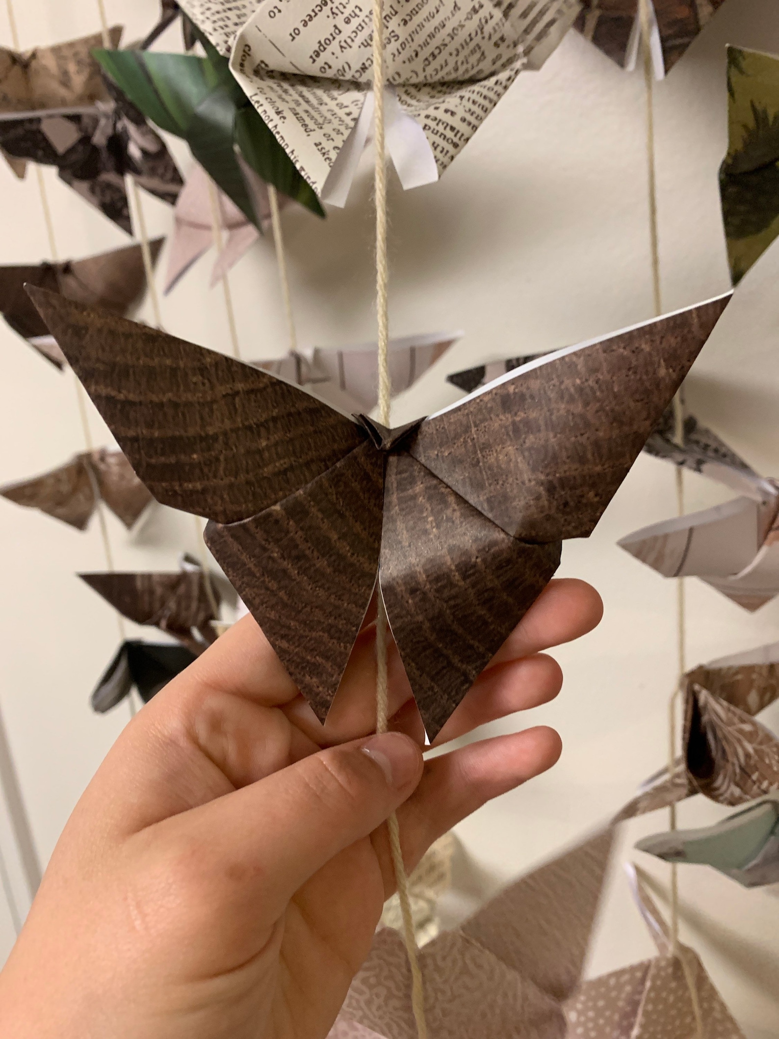 Origami Butterfly Wall Decor With Leaves - Etsy