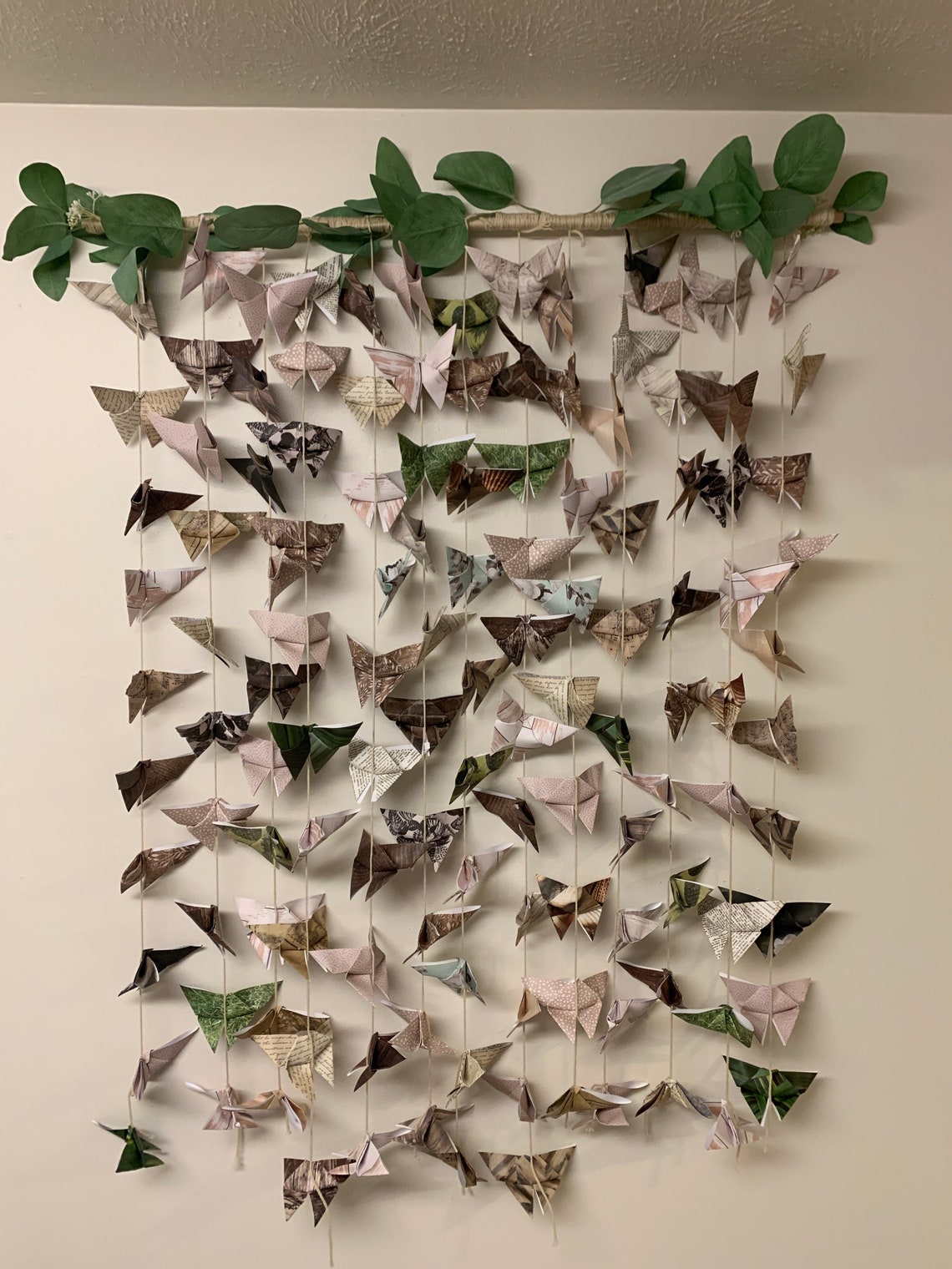 Origami Butterfly Wall Decor With Leaves - Etsy