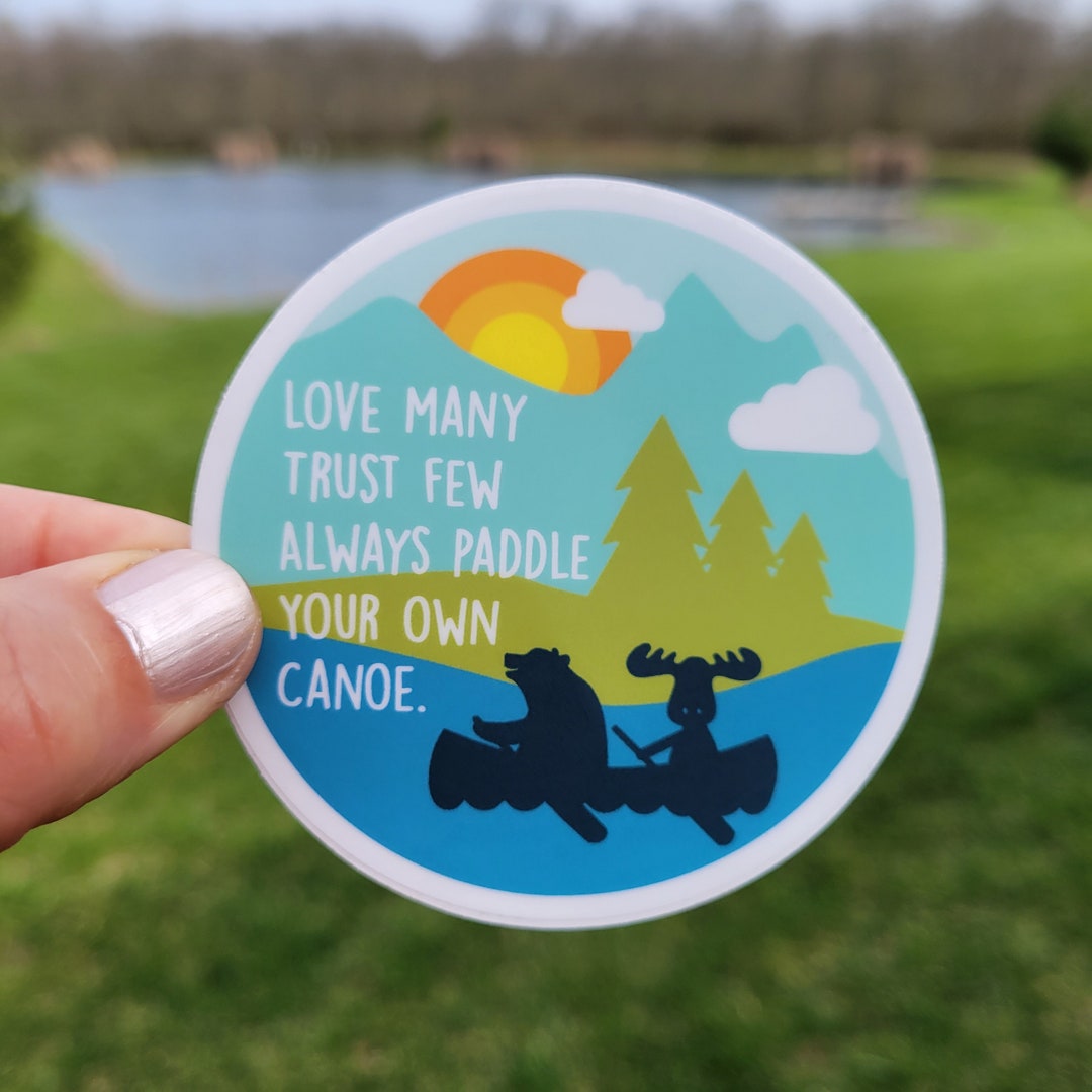 Canoe Outdoors Sticker Camping Vinyl Go Outside Mountains Travel Decal ...