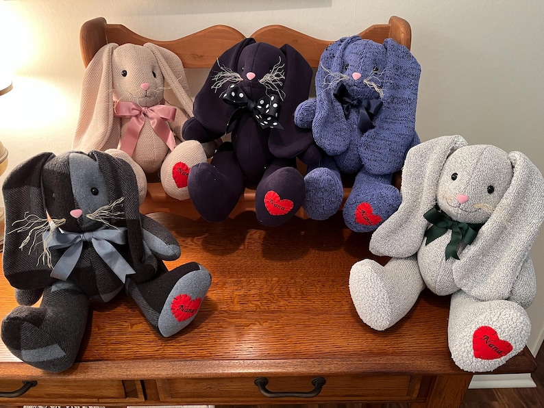 12" Memory Bunny Made From a Loved One's Clothing - Etsy