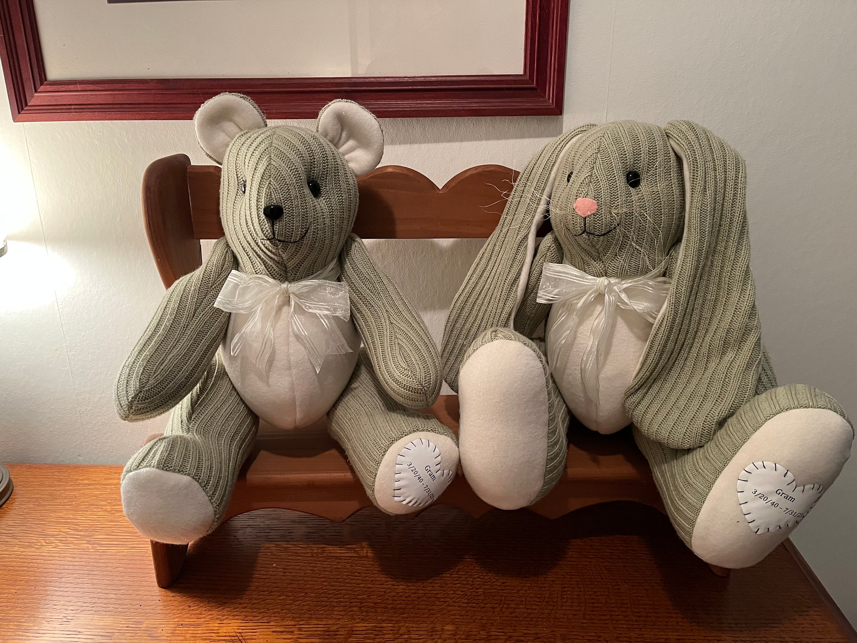Memory Bunny ( 18 Inches Tall) Made From Your Loved One's Clothing - Etsy