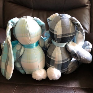 Memory Bunny (15 Inches Tall) Made From Your Loved One's Clothing - Etsy