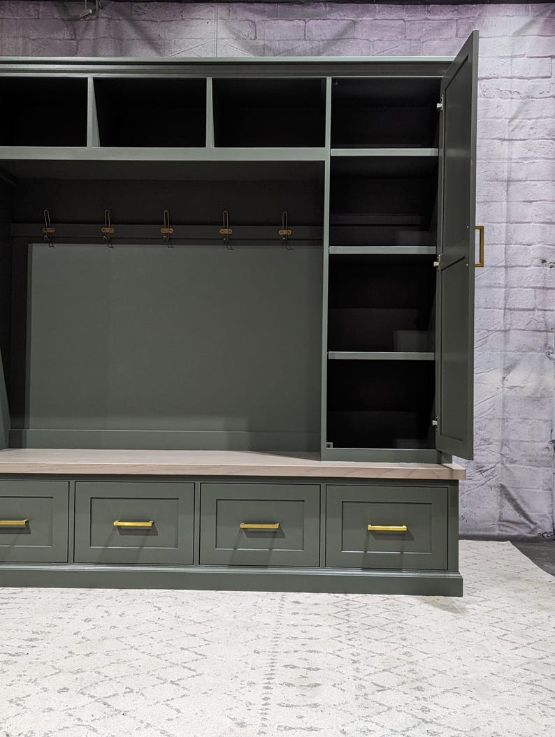 Mudroom Locker Hall Tree Storage Bench Entryway Cabinet Hallway ...