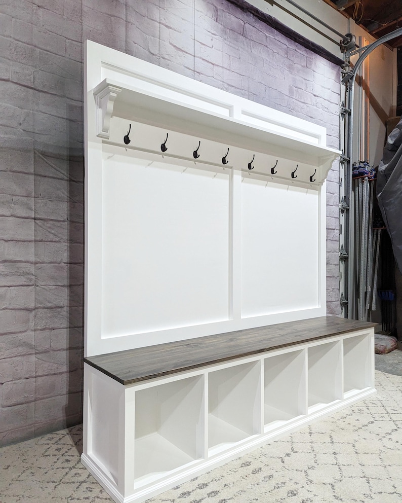 Entryway Hall Tree | Mudroom Bench | Coat Rack | Shoe Cubby Bench - Etsy