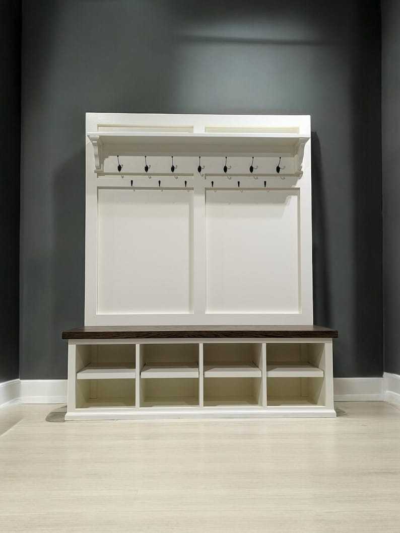 Entryway Hall Tree | Mudroom Bench | Coat Rack | Shoe Cubby Bench ...