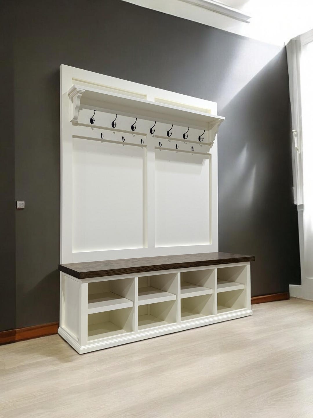 Entryway Hall Tree | Mudroom Bench | Coat Rack | Shoe Cubby Bench ...