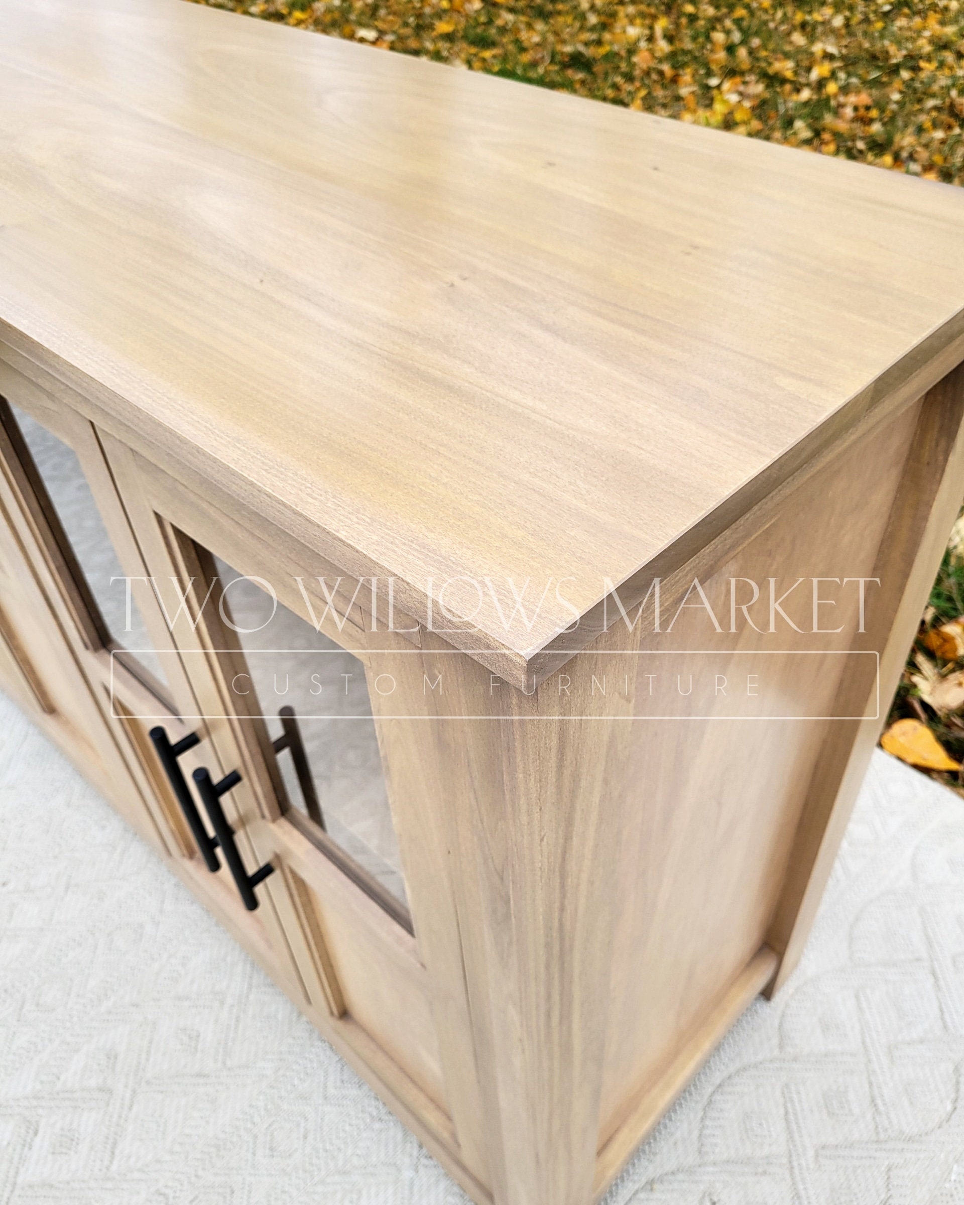 Hardwood | Sideboard | Storage Cabinet | Glass Door |console Table - Etsy