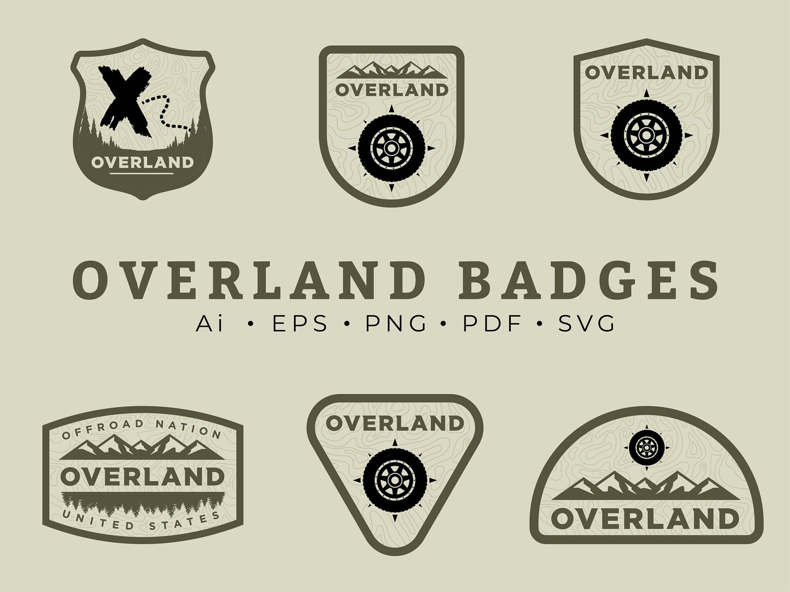 OVERLAND BADGES – Ai, Eps, Png, Pdf, Svg - Etsy