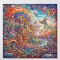 Rainbow Crystal Print, Psychedelic Poster, Surreal Wall Art, Trippy ...