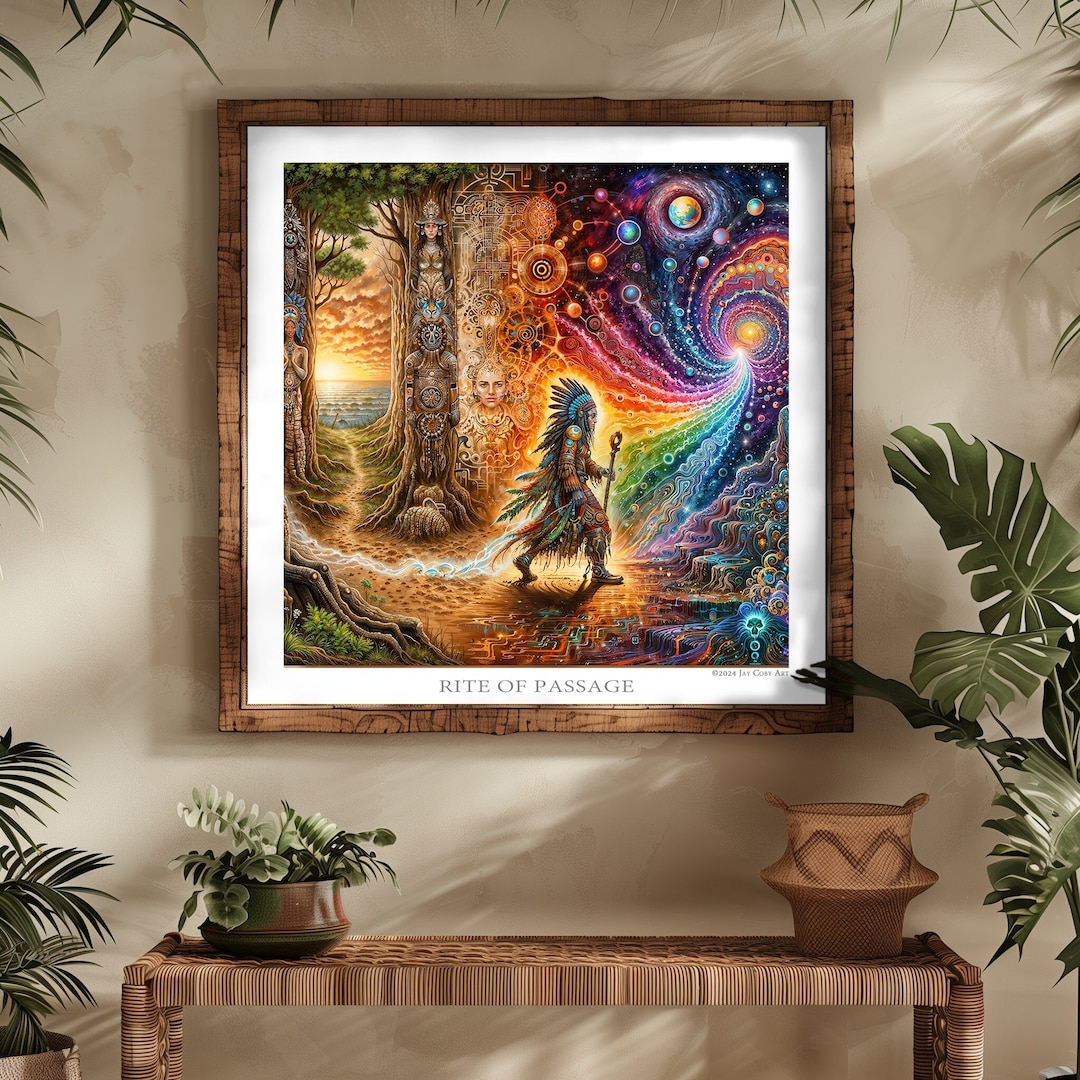 Rite of Passage ART PRINT, Trippy Wall Art, Divine Feminine, Ayahuasca ...