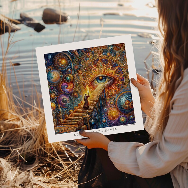 Stairway to Heaven ART PRINT, Trippy Wall Art, Divine Feminine ...