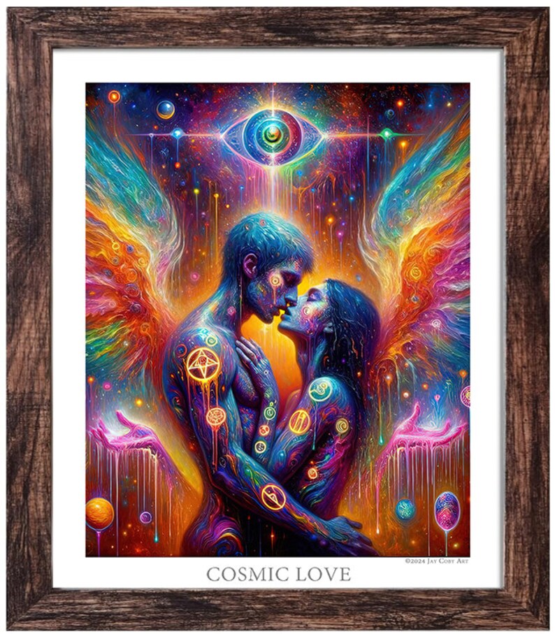 Cosmic Love, Soulmates 20x24in Print, to My Soulmate Drawing, Dazed and ...