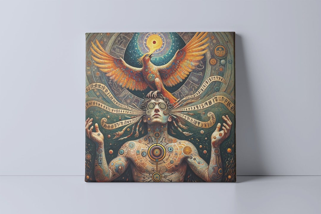 Phoenix Spirit Visionary Art Canvas Print, Psychedelic Art ...