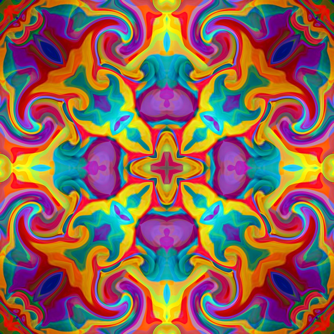 The Break-through Psychedelic Art Print Visionary Art Mandala Abstract ...