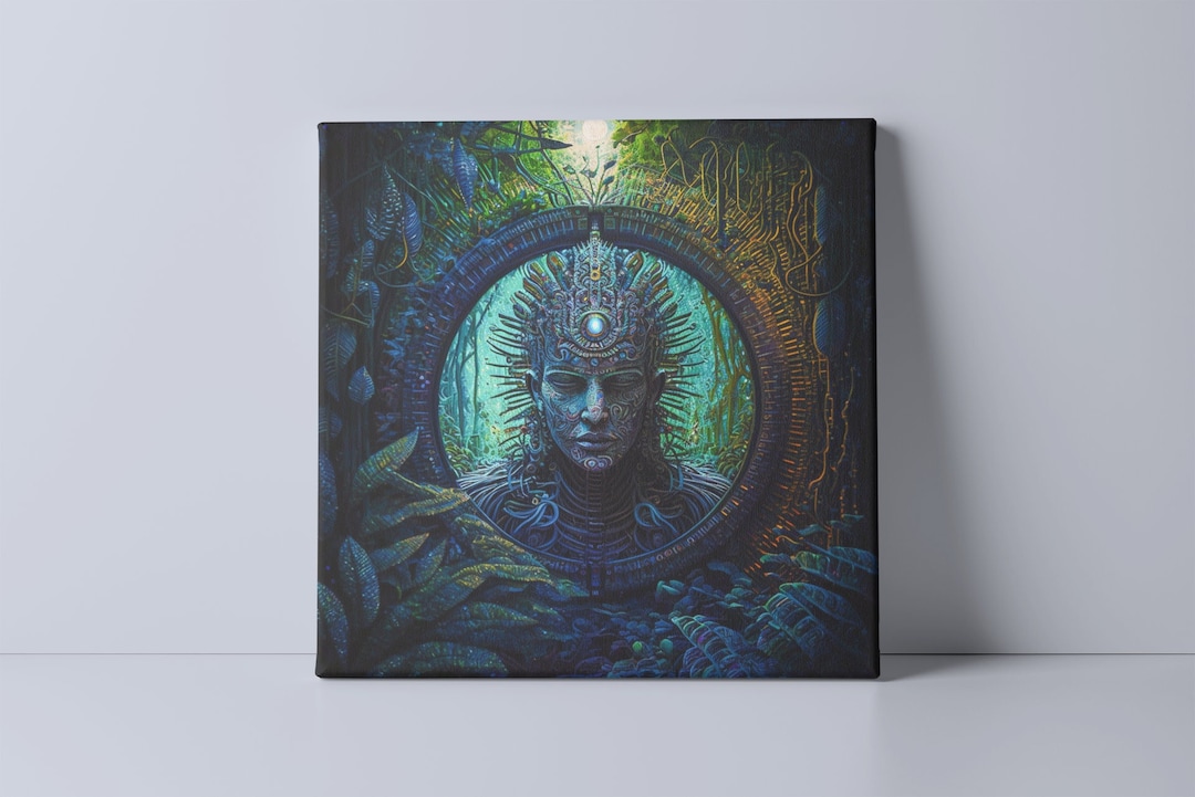 Forest Ayahuasca Shaman Canvas Print, Dmt Vision, Jungle Spirit ...