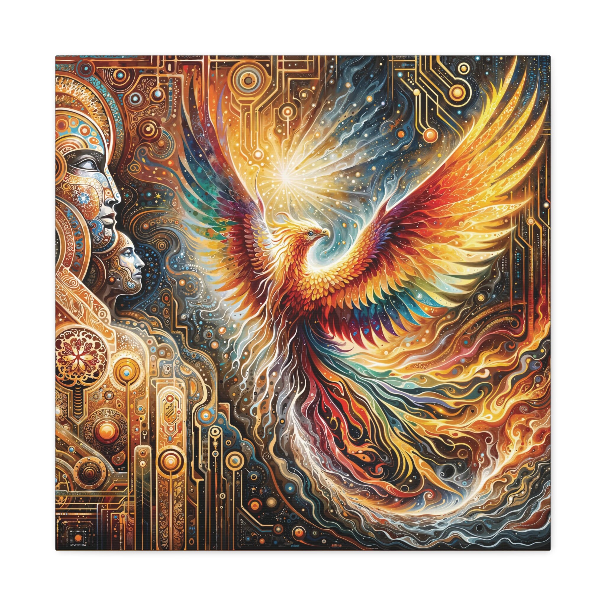 Phoenix Bird Rising Canvas Print, Reborn, New Beginnings Gift, Phoenix ...