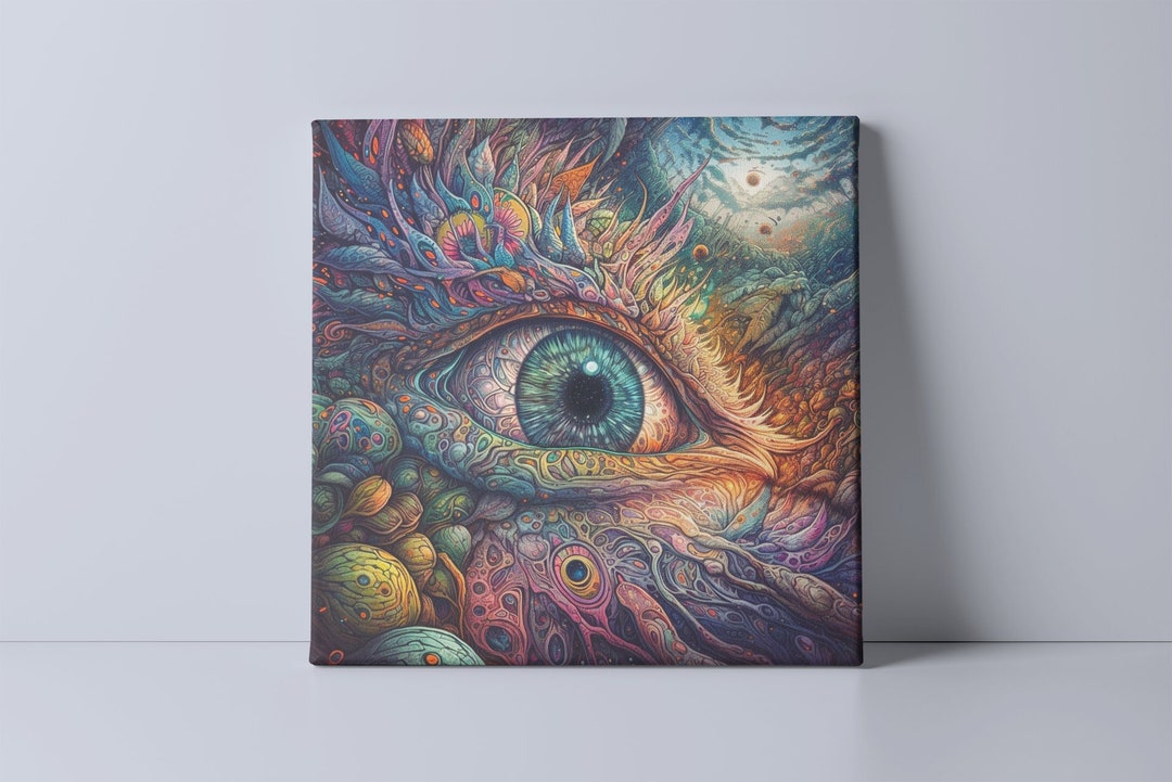 Third Eye Open Art Canvas Print, Visionary Art, Psychedelic Wall Art ...
